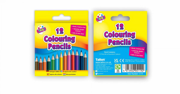 12 HALF SIZED COLOURED PENCILS 5119